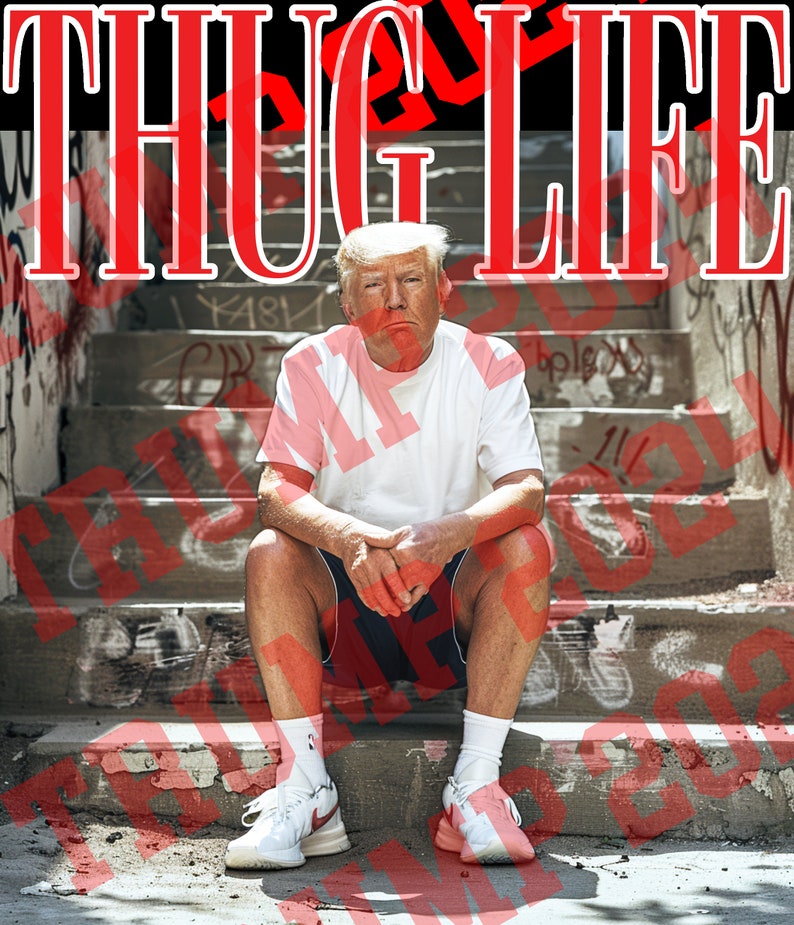 Trump Thug Life - Red and White (halftone Included) - Etsy