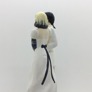 Unique Tattoo Wedding Cake Topper ~ Emo Mullet Hair & White Tux ...