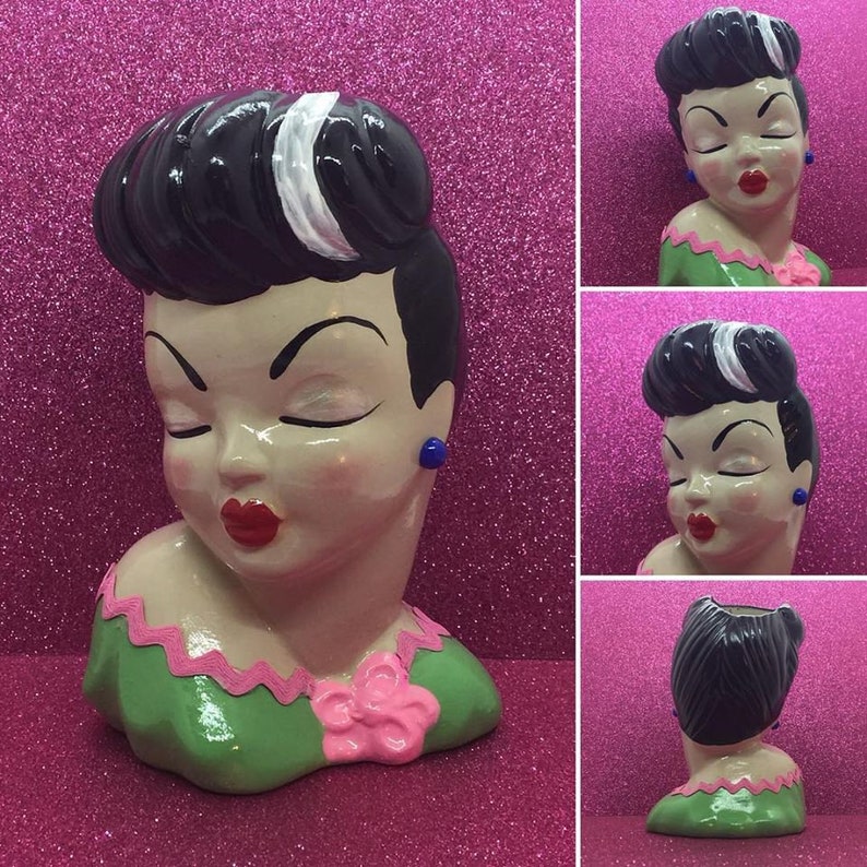 Custom Pinup Head Vase Hand Painted to Resemble You | Etsy