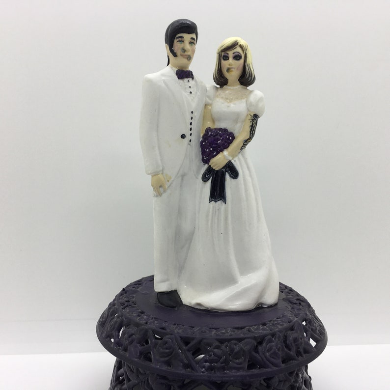 Unique Tattoo Wedding Cake Topper Emo Mullet Hair & White - Etsy