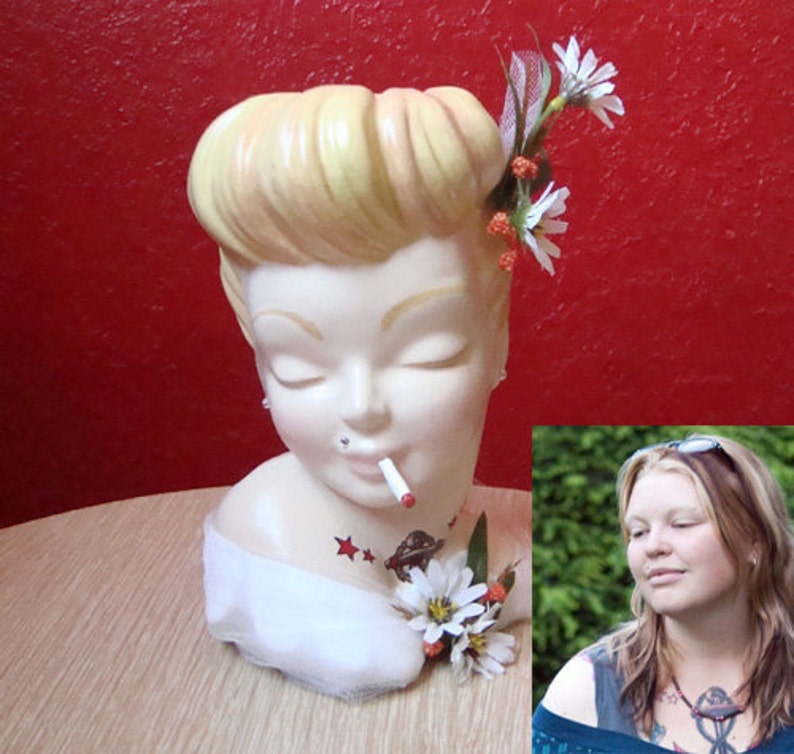 Custom Pinup Head Vase Hand Painted to Resemble You | Etsy
