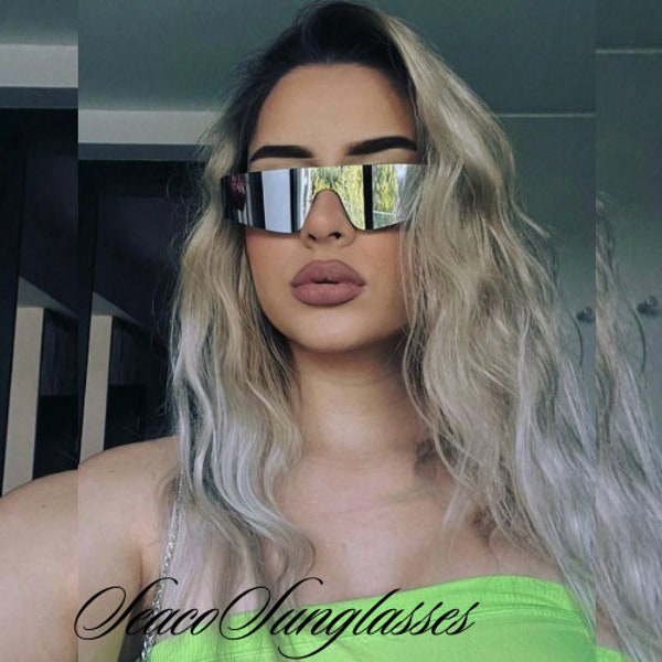 Square Rimless Sunglasses Etsy