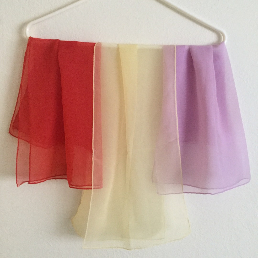 Vintage Sheer Scarves, Set of Three - Etsy