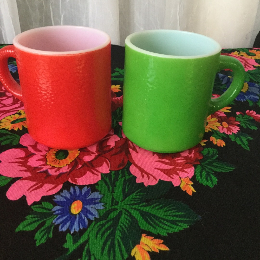 Vintage Hazel-atlas Milk Glass Mugs - Etsy
