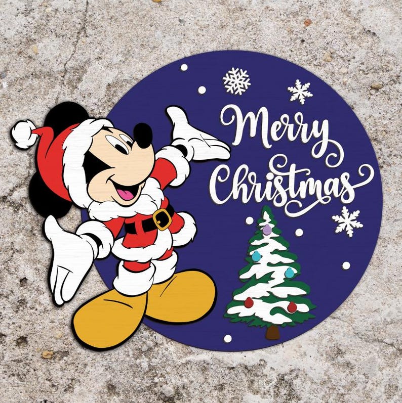 Cartoon Christmas Door Sign Svg ,christmas Happy Mouse Svg ,christmas ...