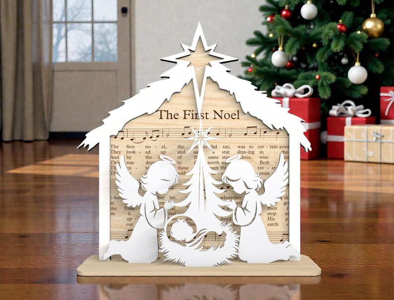 The First Noel Nativity Scene SVG, 3D Layered Manger Laser Cut File ...