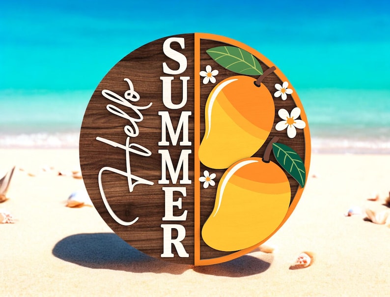 Mango Door Sign SVG, Laser Cut File for Glowforge, Tropical Door Hanger ...