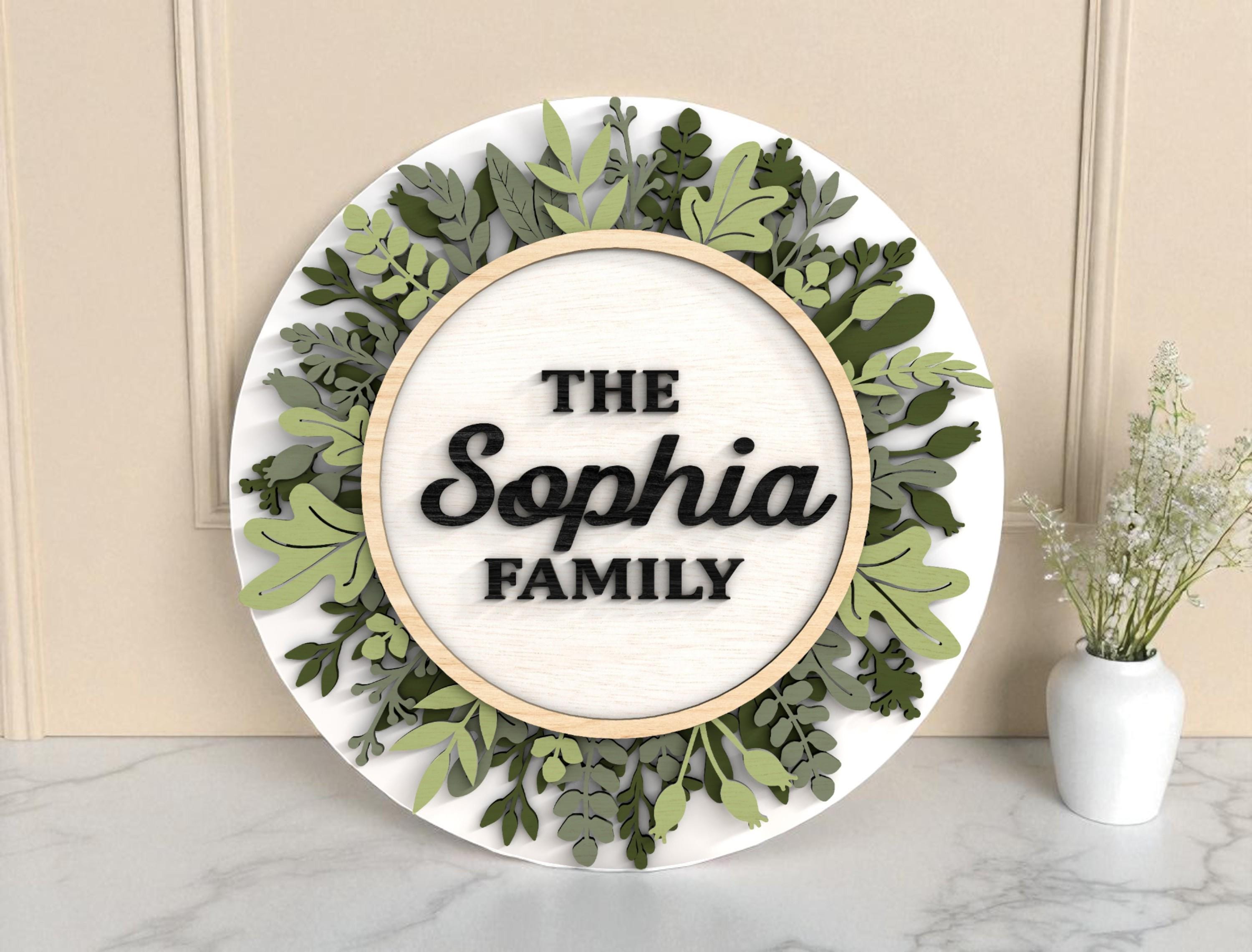 Layered Family Name Sign SVG , Personalized Home Decor , 3D Laser Cut ...