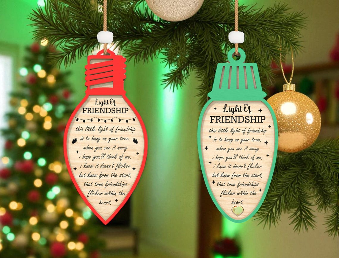 Friendship Poem Ornament Laser Cut File, Light of Friendship Ornament ...