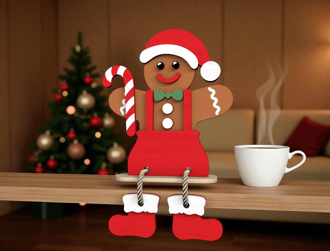Gingerbread Shelf Sitter Svg, Christmas Gingerbread Svg, Holiday Candy ...