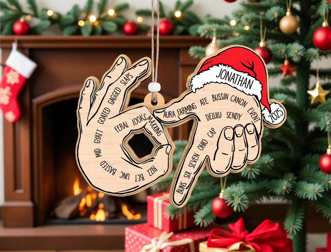 Gen Z Slang Hand Sign Ornament Svg, 67 Hand Gesture Svg, Funny Meme ...