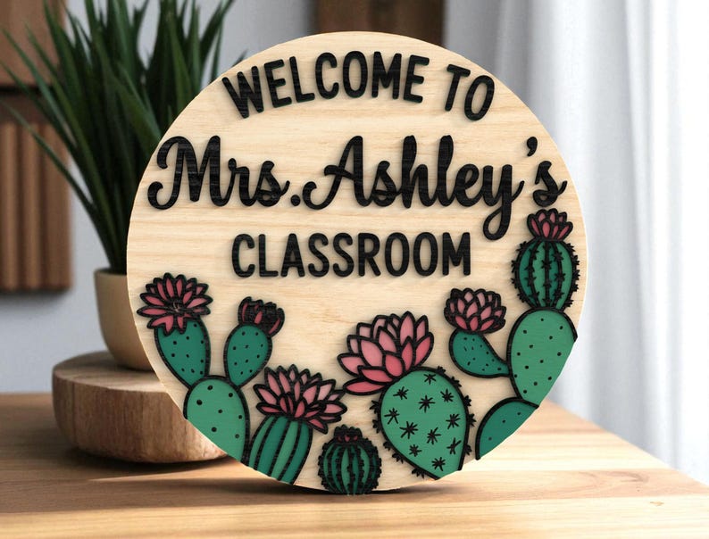 Welcome to Classroom Sign Laser Cut Svg, Teacher Door Hanger Svg ...