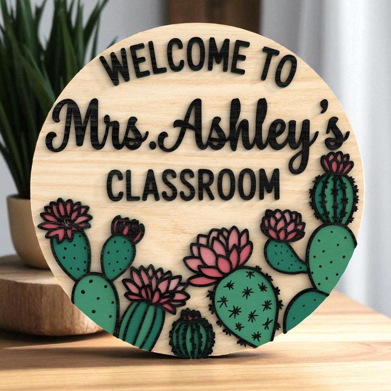 Cactus Classroom Sign - Etsy