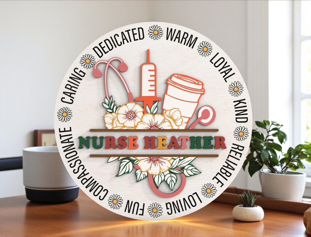 Personalized Nurse Sign SVG, Nurse Door Hanger Laser Cut File, Custom ...