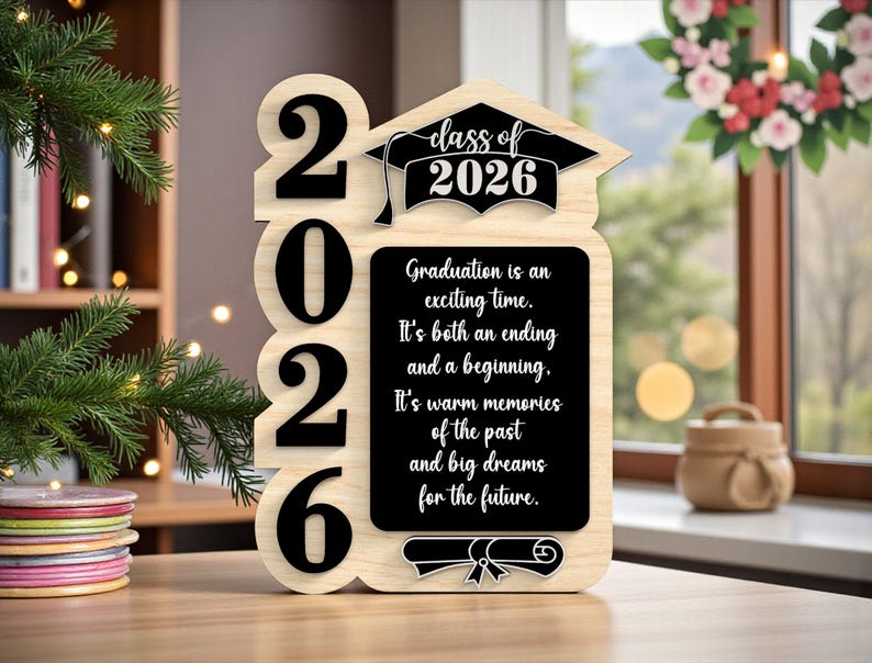 Class of 2026 Graduation Sign SVG, Senior Gift Laser Cut File ...