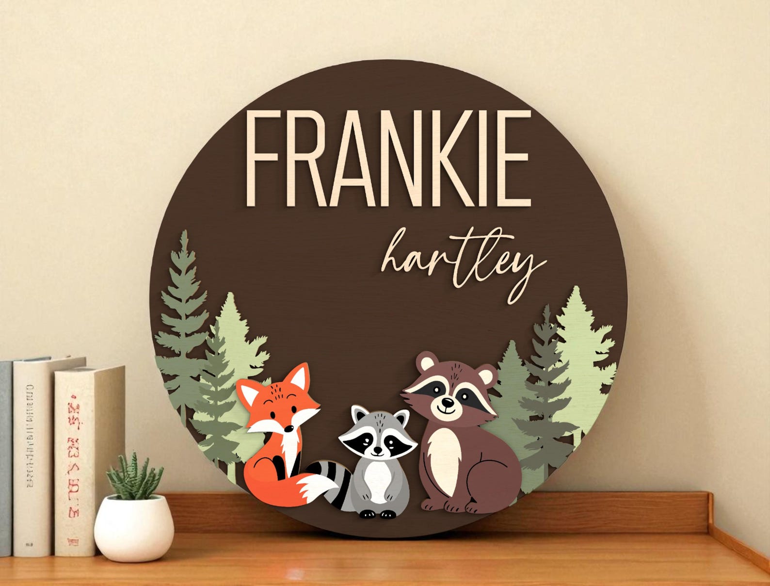 Woodland Animals Name Sign Svg, Forest Nursery Door Hanger Svg ...
