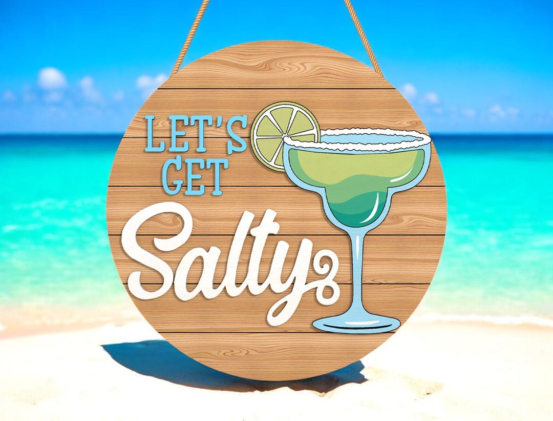 Summer Door Sign SVG, Laser Cut File for Glowforge, Cocktail Drink Sign ...