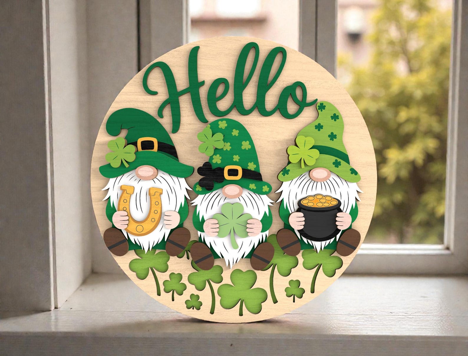 Irish Welcome Door Hanger Laser Cut File SVG, ,hello Gnome Door Sign,st ...