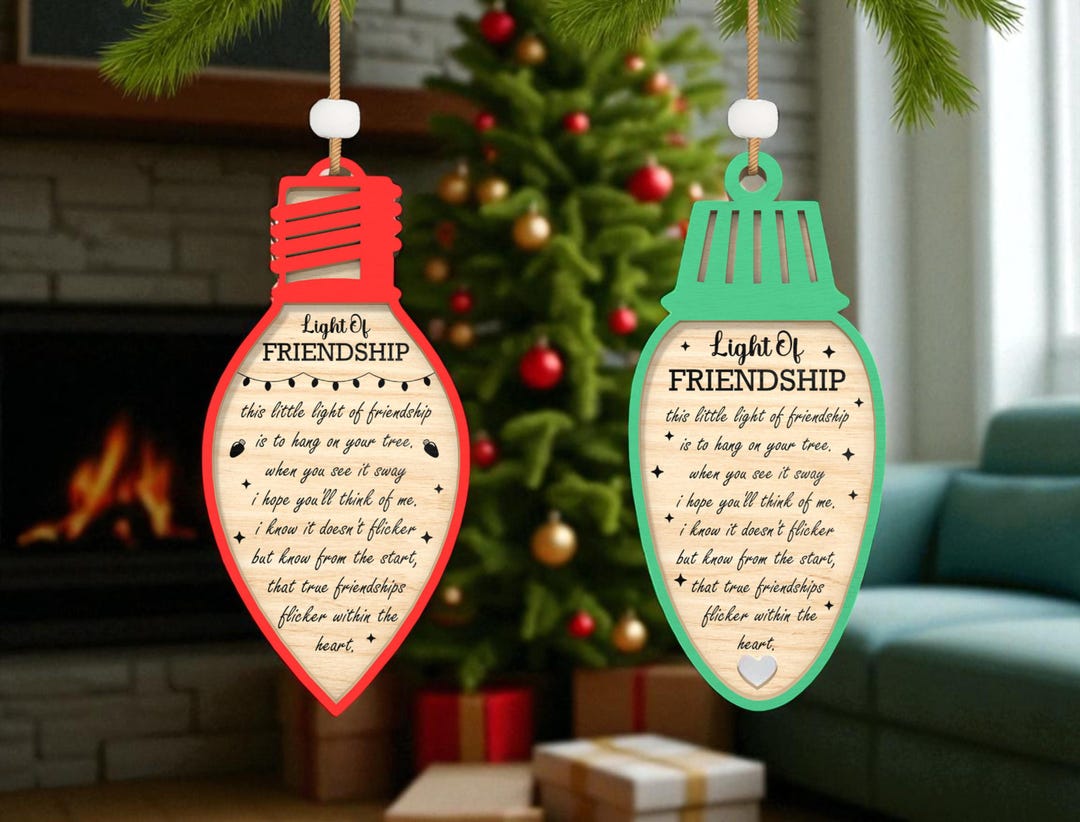 Holiday Friendship Keepsake Svg ,light Bulb Ornament Svg, Wooden ...