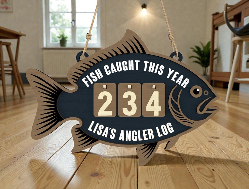 Fish Shaped Counter Laser Cut File for SVG, Personalized Fishing ...
