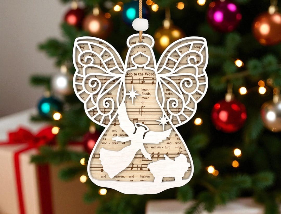 Christmas Angel Decoration Svg, Angel Nativity Ornament Svg, Holy ...