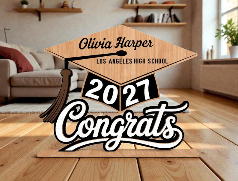 Class of 2027 Graduation Stand SVG, Personalized Senior Year Sign, Grad ...
