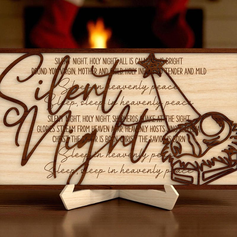Silent Night Svg Cut Files - Etsy