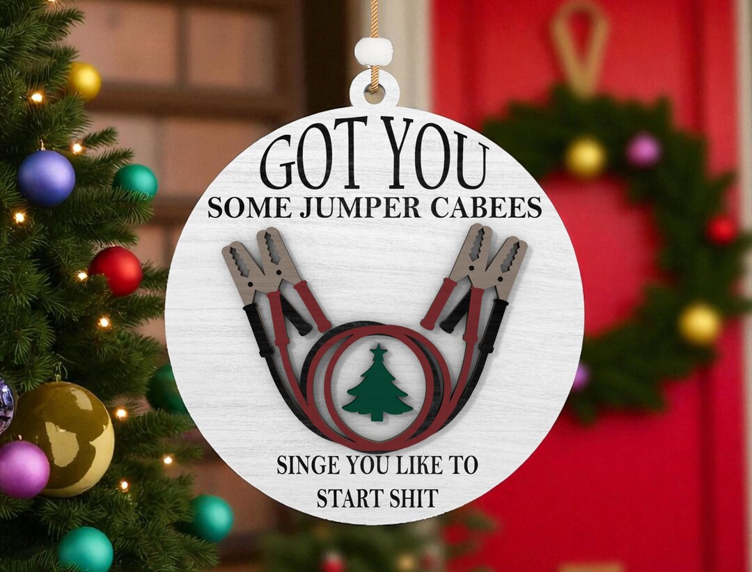 Funny Jumper Cable Ornament Laser Cut File Svg, Adult Humor Christmas ...