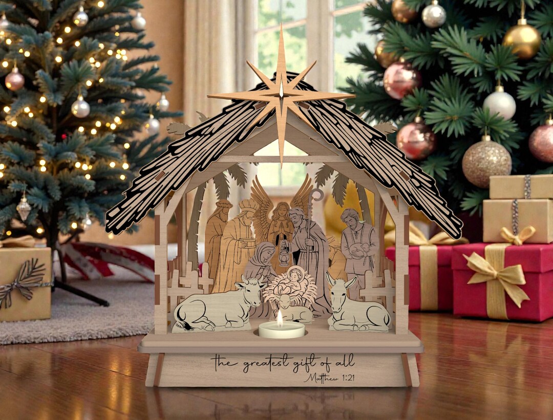 Nativity Scene Svg, 3D Layered Nativity Set Svg, Christmas Crèche Svg ...
