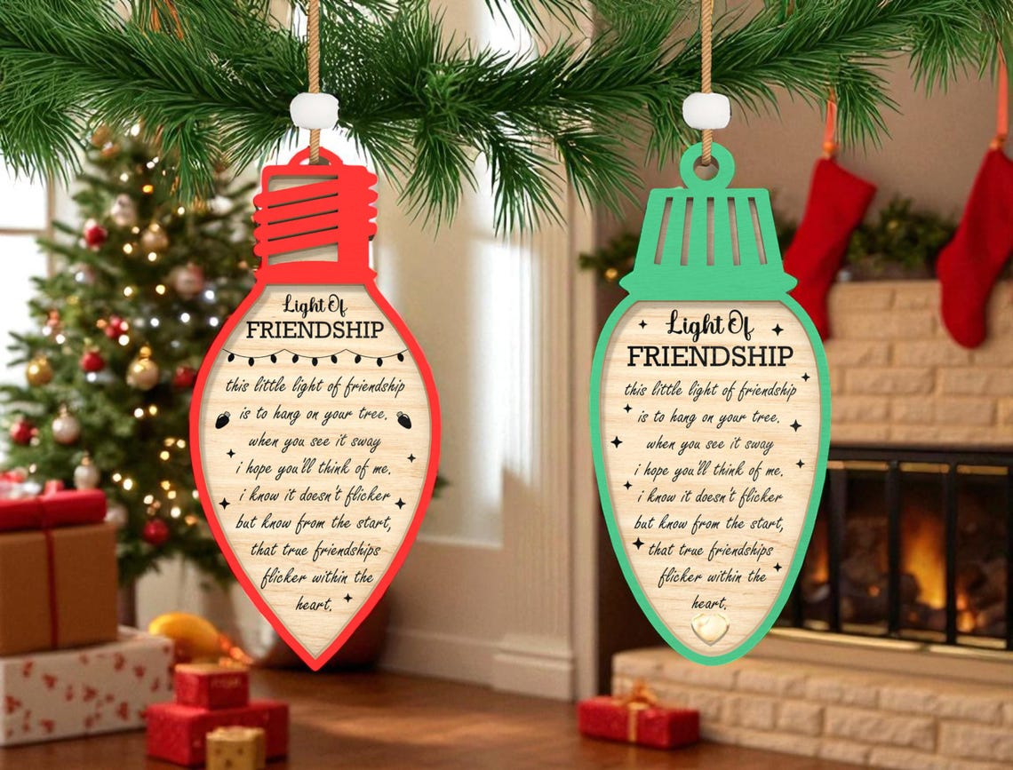 Friendship Poem Ornament Laser Cut File, Light of Friendship Ornament ...