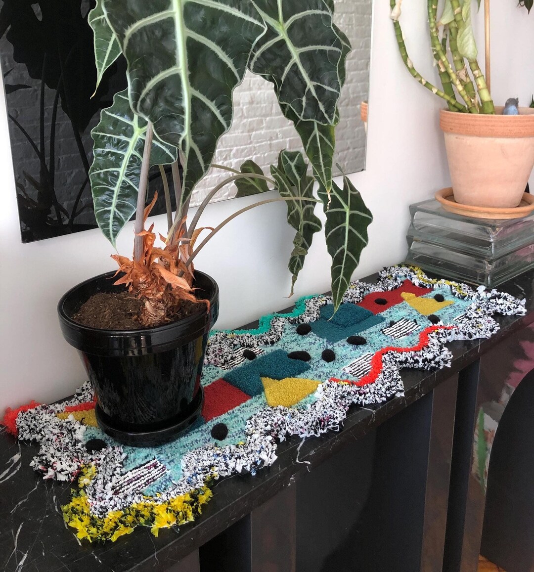 Custom Fiber Art Table Runner/wall Hanging | Handmade 80s 90s Graphic ...