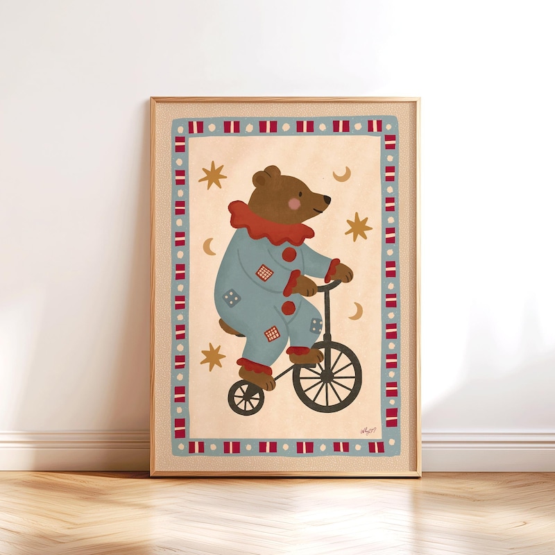 Clown Circus Print Fabric - Etsy
