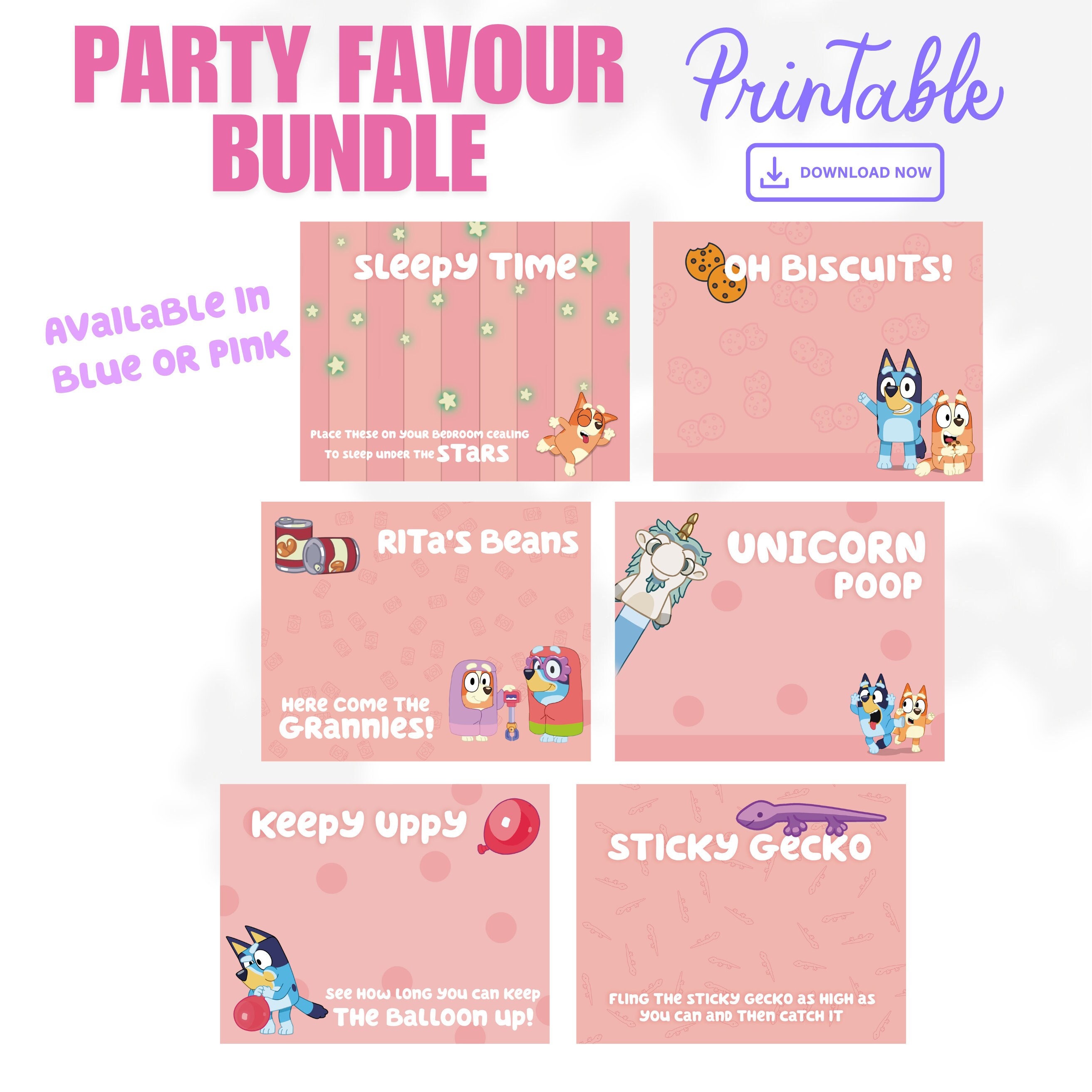 Ultimate Bluey Party Favor Pack 6 Printable Designs for Kid's Birthday ...