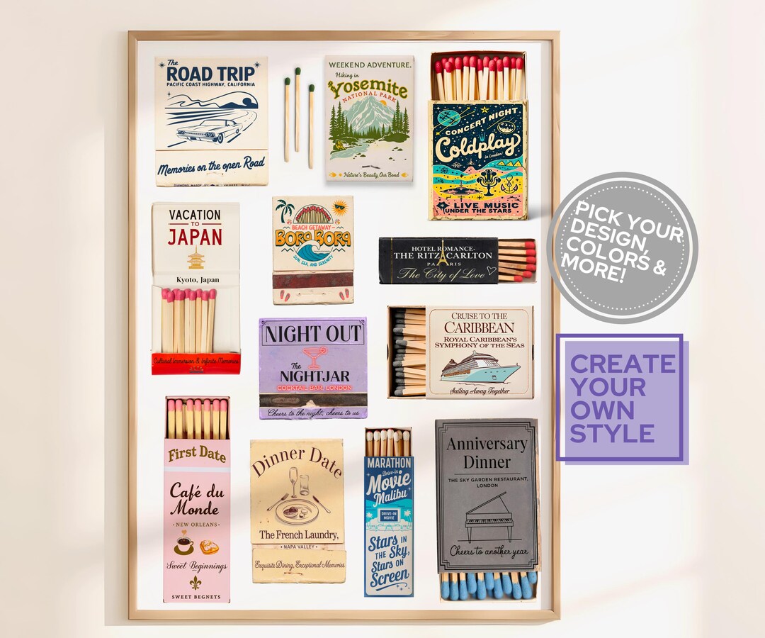 Personalized Matchbox Poster – Retro Matchbox Art | Anniversary Gift ...