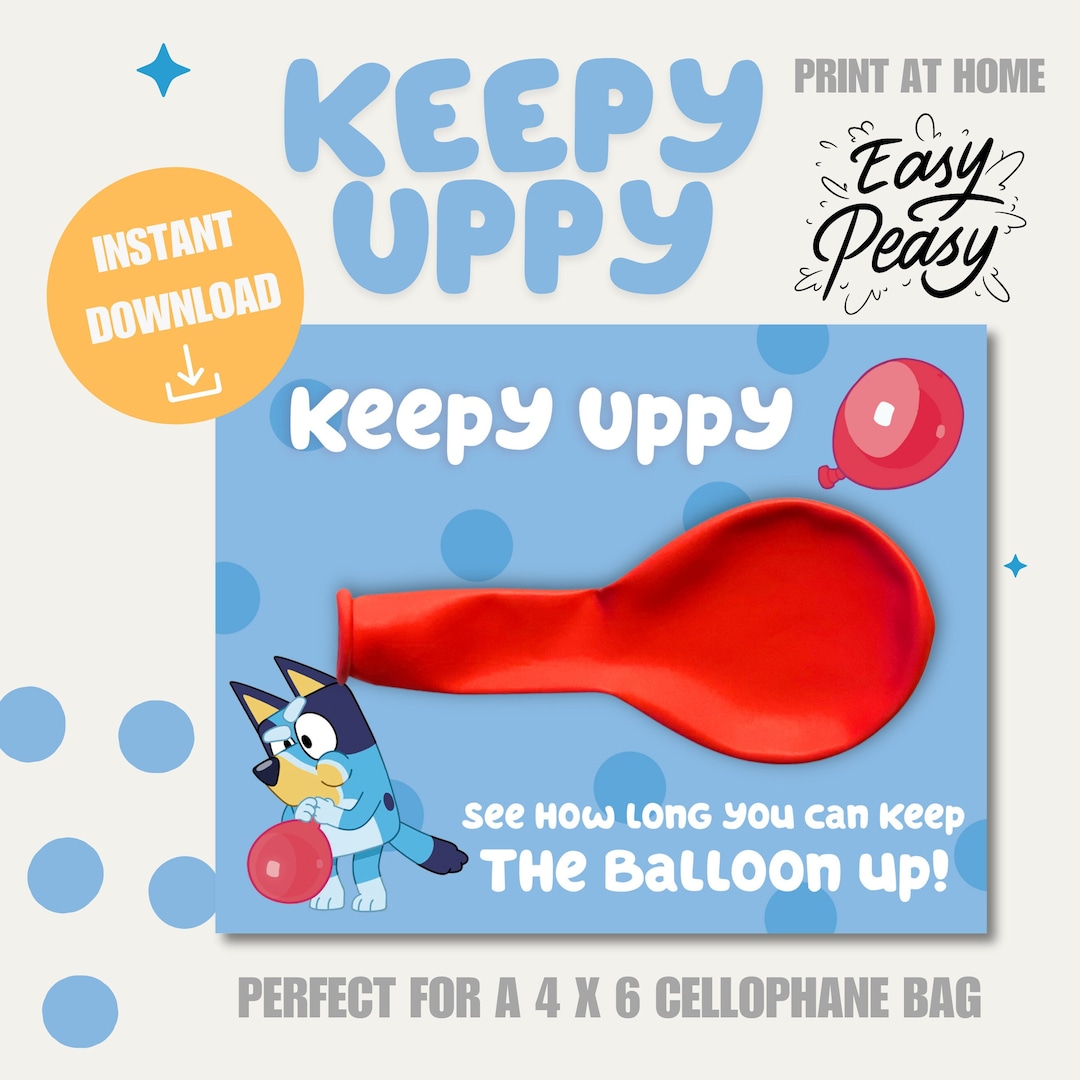 Keepy Uppy Party Favor Printable Designs for Kid's Birthday Fun Instant ...
