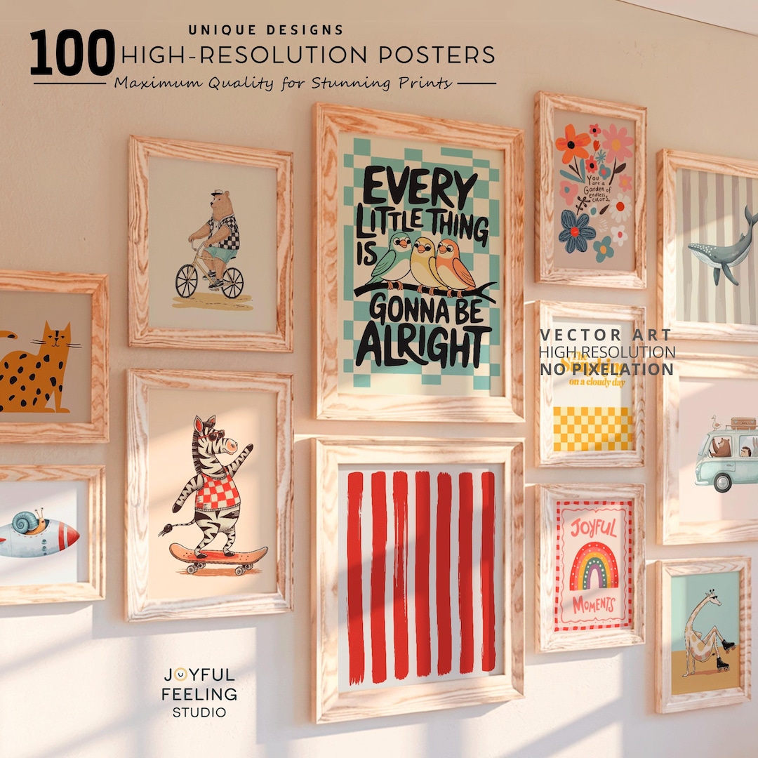 100 Printable Animal Nursery Posters Bundle Kids Room Wall Art ...