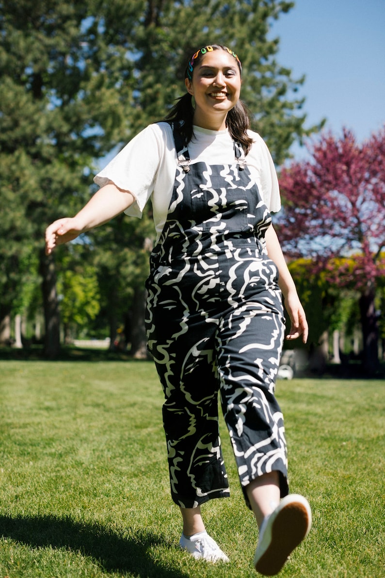 New! Midnight Faces Overalls | Printed Overalls - Etsy
