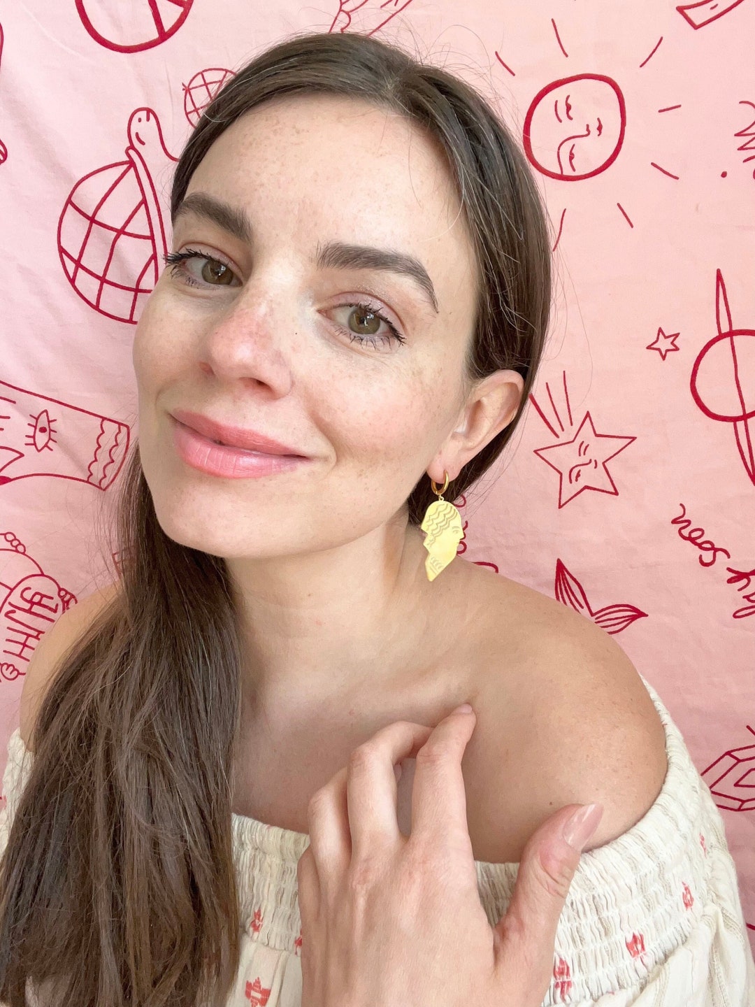 BFF Face Earrings 18k Gold, Best Friend Necklace, Gifts for Friends ...