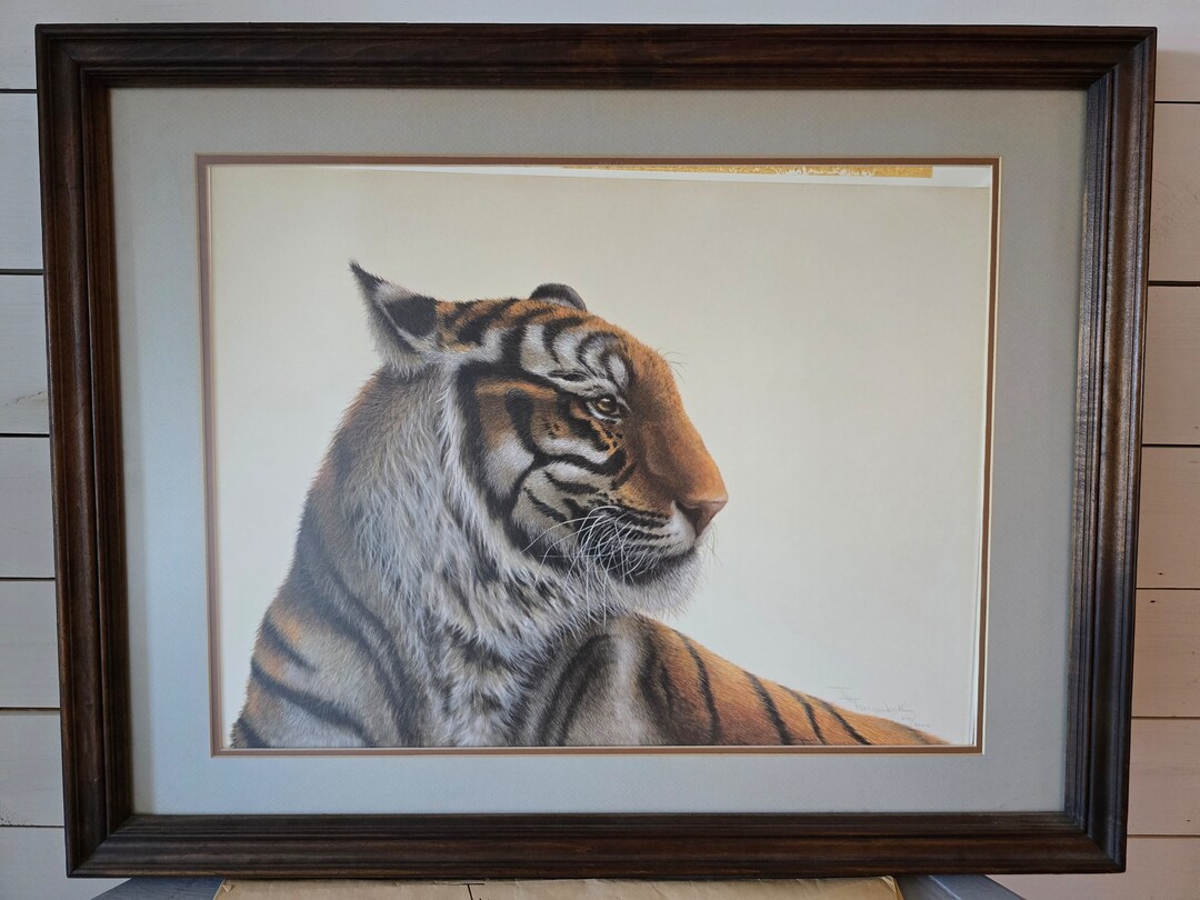 Imogene H. Farnsworth 1975 Bengal Tiger Lithograph Signed, Numbered 613 ...