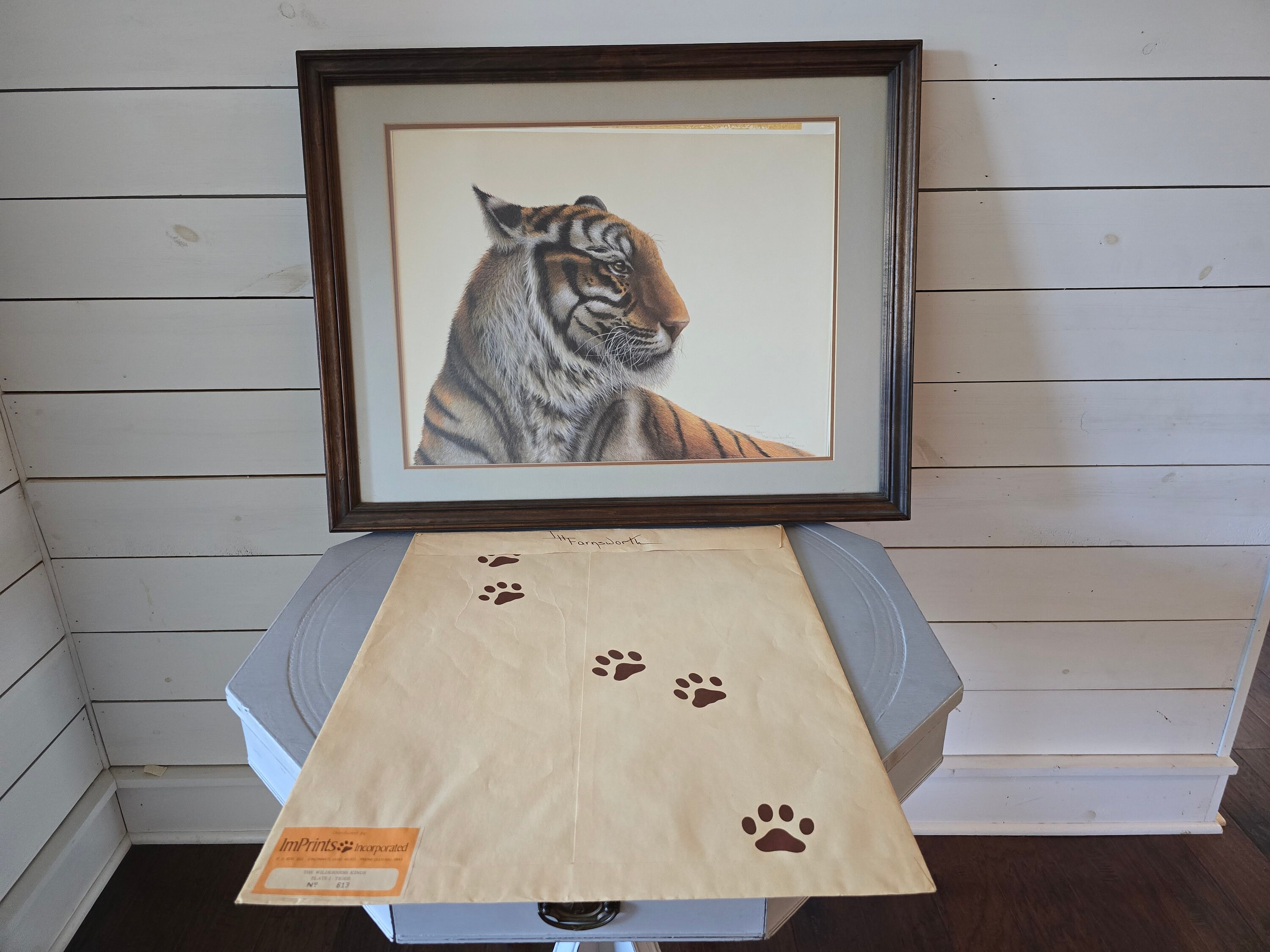 Imogene H. Farnsworth 1975 Bengal Tiger Lithograph Signed, Numbered 613 ...