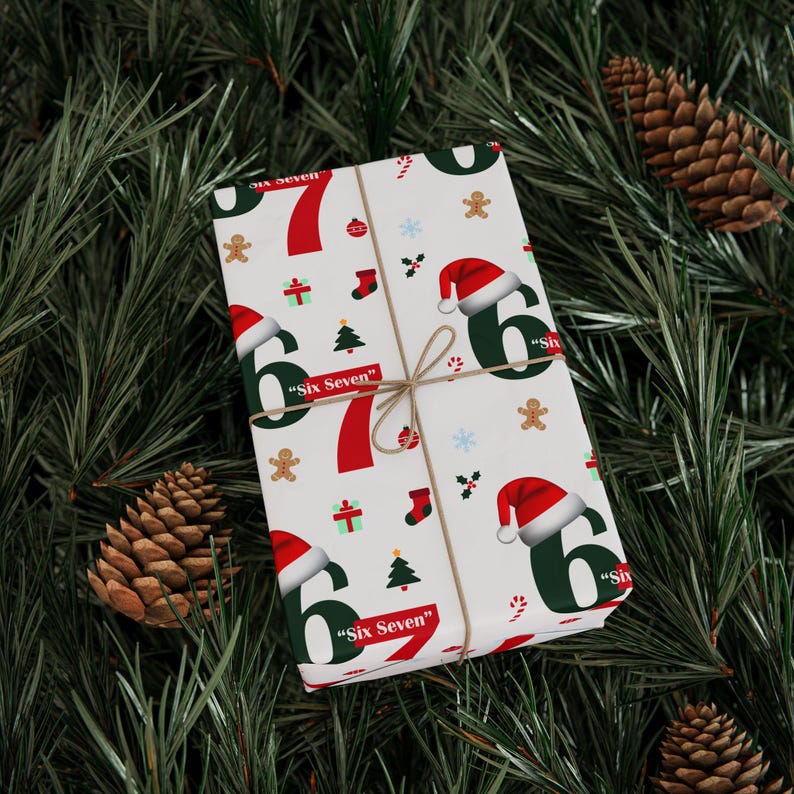 Funny Six Seven Meme Wrapping Paper, Gift Wrap, Memes, Birthday ...