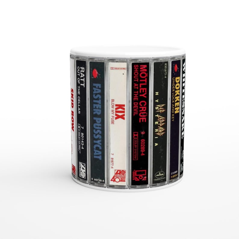 Hair Metal Cassette Cover Ceramic Mug, Music Lover Gift, Retro 80s ...