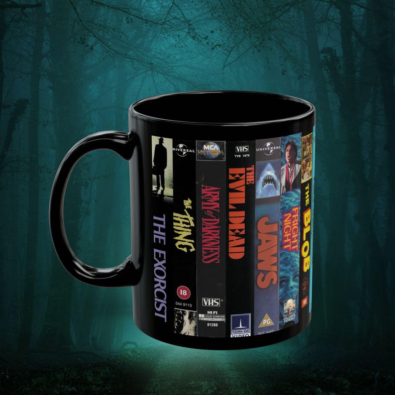 Classic Horror Movie VHS Black Ceramic Mug - Horror Mug - Halloween Mug ...