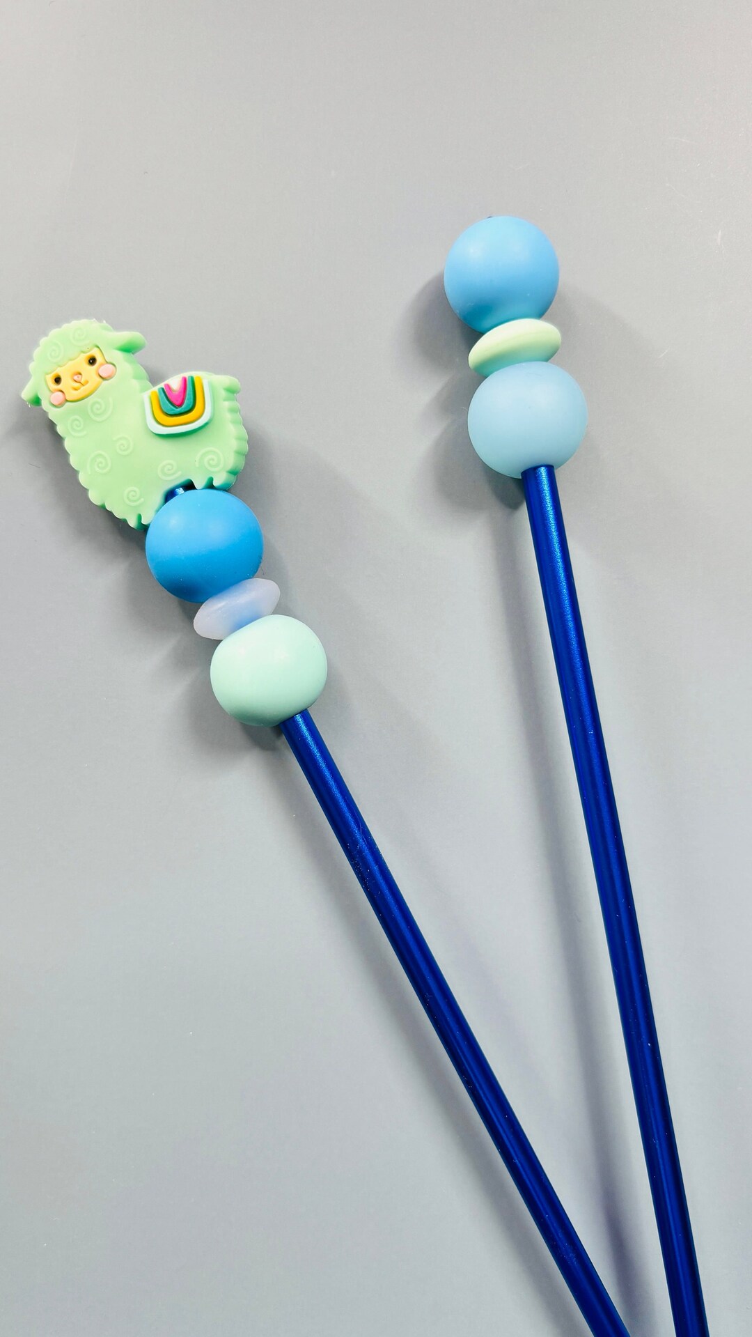 Crochet Sewing Sticks Amigurumi Sticks Mint Lama Blue Sticks - Etsy