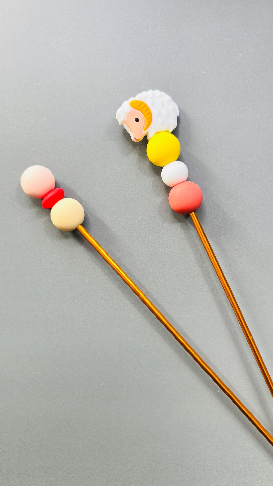 Crochet Sewing Sticks Amigurumi Sticks - Coral White Sheep Sticks - Etsy