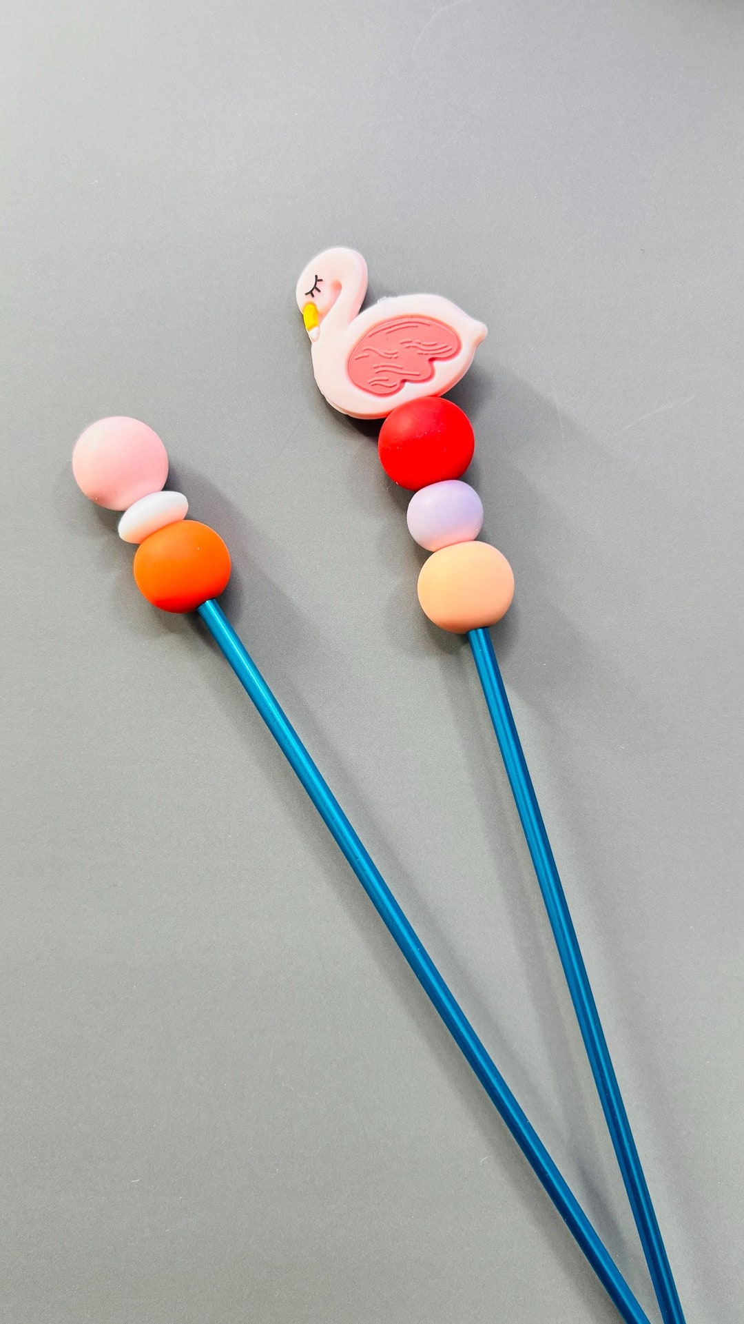Crochet Sewing Sticks Amigurumi Sticks Orange Peach Flamingo Sticks - Etsy