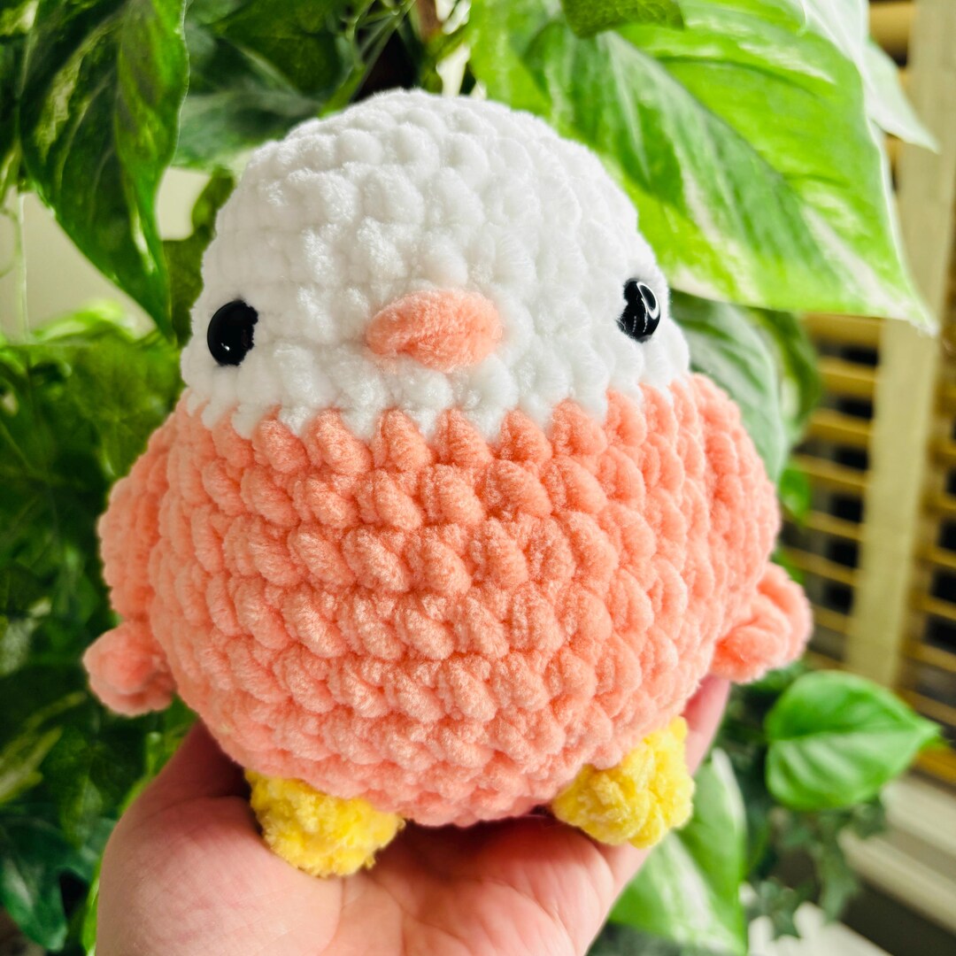 Crochet BUDGIE BIRD Plushie Amigurumi Handmade Stuffed Animal Peach ...