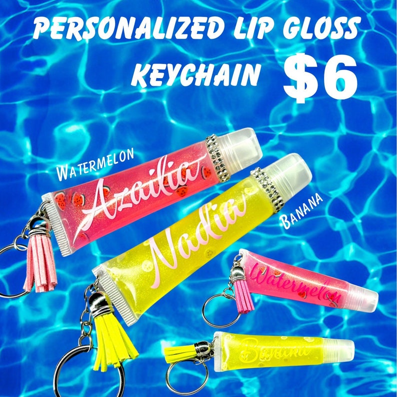 Personalized Lip Gloss Keychain - Etsy