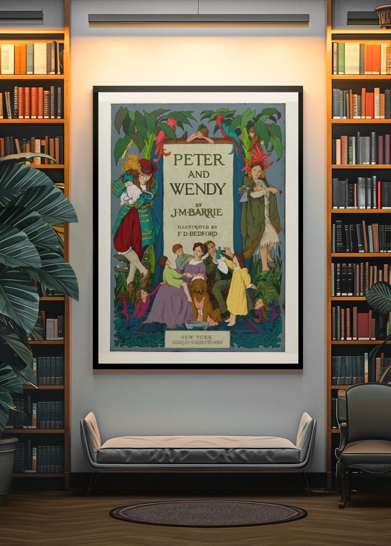 Peter Pan Title Page, Digital Download, Vintage Illustration, Book Art ...