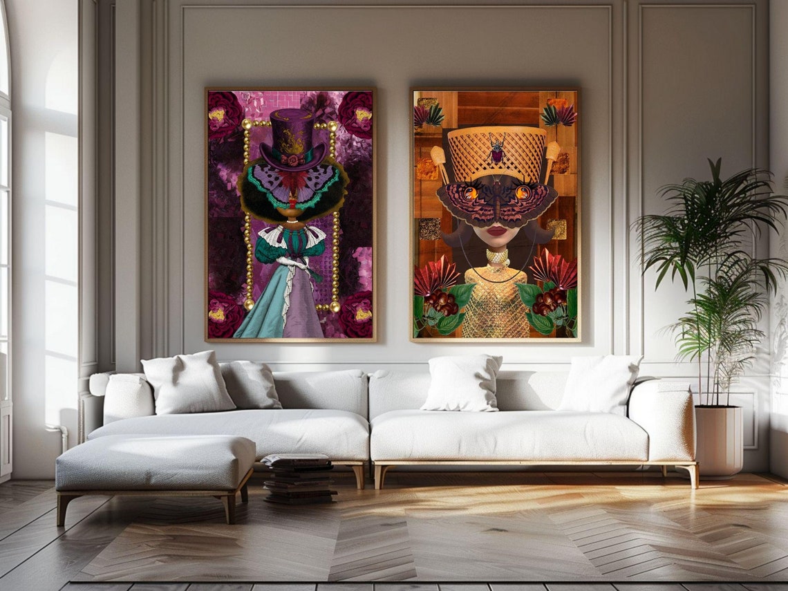 Dark Academia Gallery Wall Art Set - Butterfly Woman & Moth Woman ...